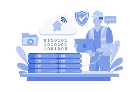 Premium Vector Server Maintenance Illustration Concept A Flat