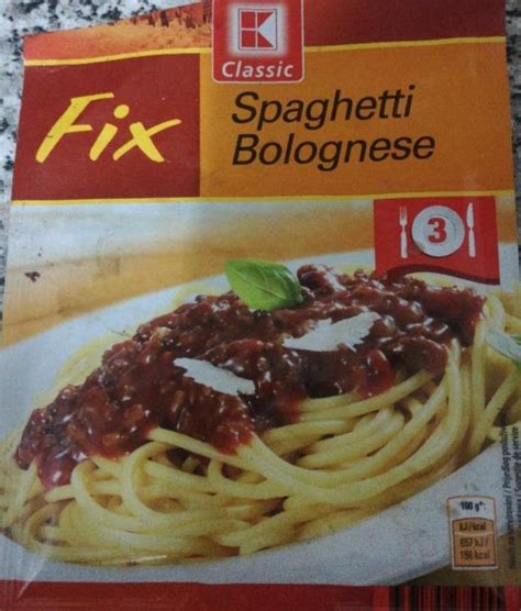Fix Spaghetti Bolognese K Classic kalorie kJ i wartości odżywcze Dine Fit pl