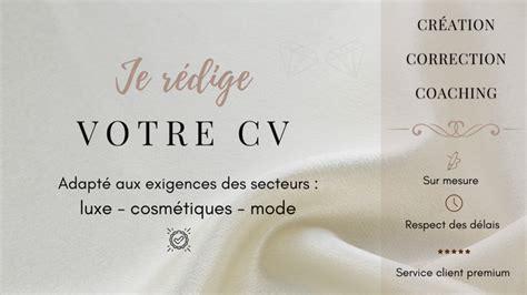 Je vais optimiser votre CV pour les secteurs du luxe et des cosmétiques