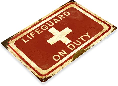 Lifeguard On Duty Sign C858 Tinworld Caution Signs