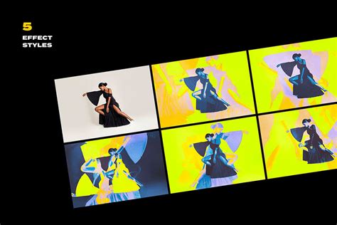 Neon Negative Photo Effect 复古潮流时尚酸性迷幻叠印故障风失真错位撞色渐变图像照片ps特效 UIGUI 国外高品质设计素材共享网