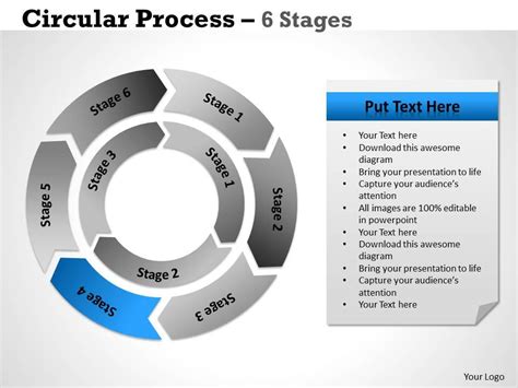 Circular Process 6 Stages 4 PowerPoint Presentation Templates PPT Template Themes
