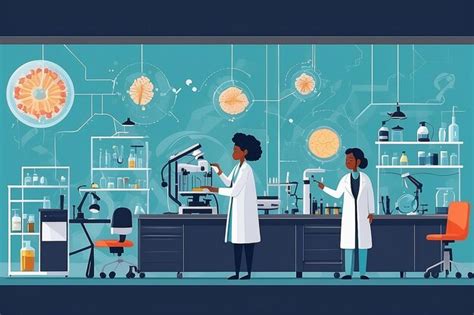 Premium Photo Lab With Students Using Crispr Technology For Genetic