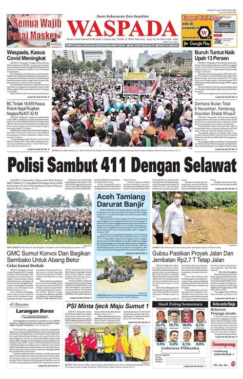 Waspada Sabtu 5 November 2022 Epaper Harian Waspada