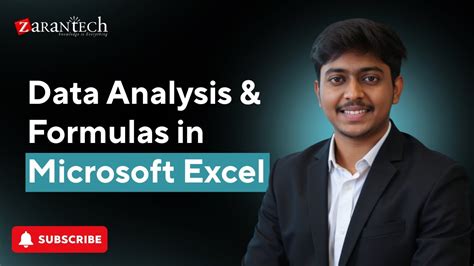 Data Analysis And Formulas In Microsoft Excel Zarantech Youtube