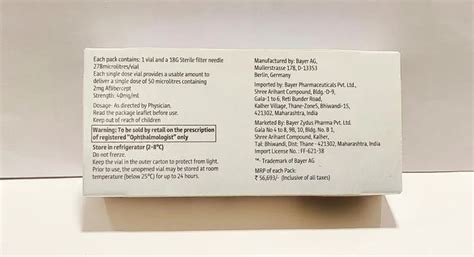 Bayer Eylea Aflibercept Injection At Best Price In Mumbai Id 7715578673
