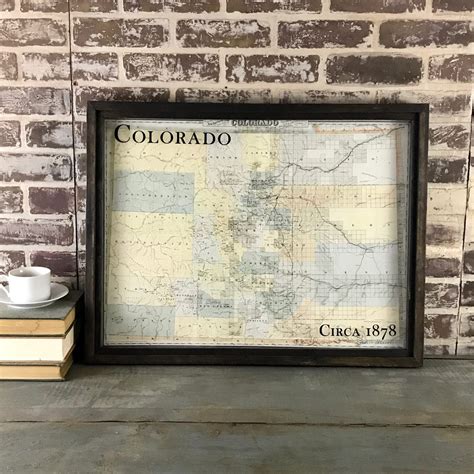 Vintage Colorado Map Circa 1878 Framed Reproduction Map