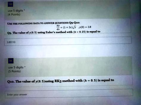 Solved Use 5 Digits 4 Points Usethe Following Data To Answer