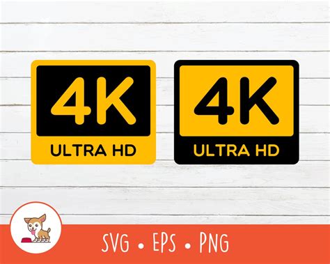 4k Ultra Hd Svg Vector 4k Sign Clipart Ultra Hd Logo Cut File
