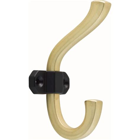 Liberty 2 13 In Brushed Brass And Black Dual Tone Coat Hook B38563