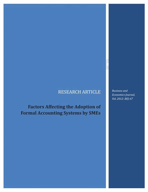 Pdf Factors Affecting The Adoption Of Formal Accounting Manuscripts
