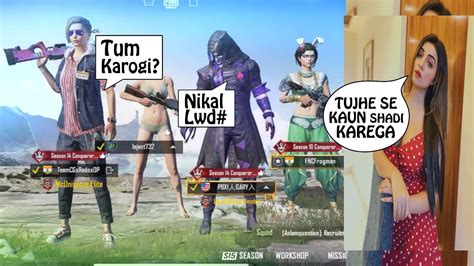 Random Pro HotGirl Abusing Me I Challenged For 1v3 TDM Match Random Call Me NooB YouTube