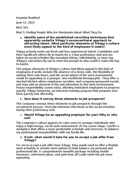 Bradford Amanda M3 Module 3 Case Study Assignment Case Study