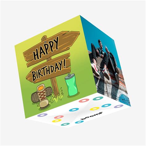 Walking Paths Happy Birthday Confetti Exploding Greetings Card Boomf