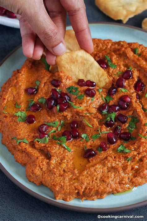 Muhammara Roasted Red Pepper Walnut Dip Cooking Carnival