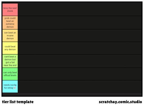 tier list template - Comic Studio