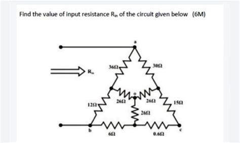 solved find the value of input resistance rin of the circuit