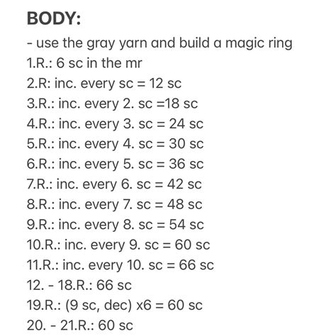 Gray Rabbit Crochet Pattern