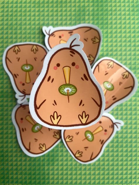Kawaii Kiwi Bird Sticker Waterproof Vinyl Kiwi Sticker Cute Kiwi Bird