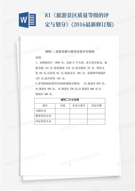 81《旅游景区质量等级的评定与划分》2016最新修订版word模板下载编号lxrdjebk熊猫办公
