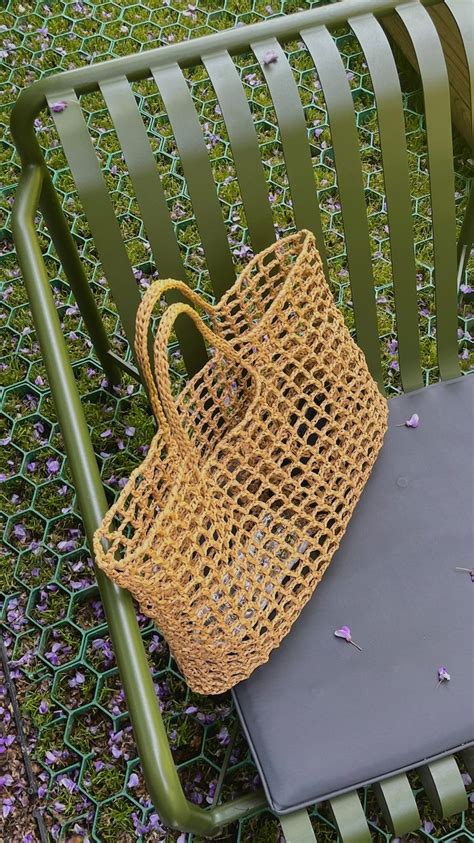 Raffia Beach Bag Straw Woven Jute Beach Tote Black Crochet Mesh Tote