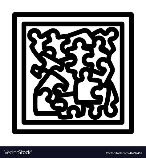 Puzzle Game Board Table Line Icon Royalty Free Vector Image