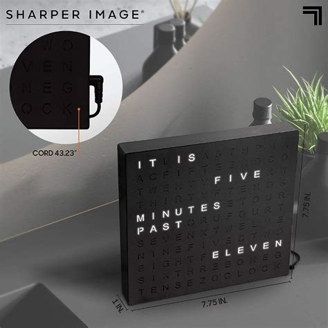 Sharper Image Led Light Up Word Clock 7 75 Modern Design Furniture