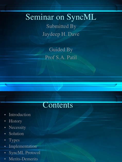 Seminar On Syncml Protocol For Data Synchronization Pdf