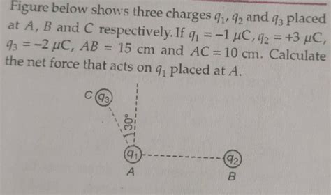 Figure Below Shows Three Charges Q1 Q2 And Q3 Placed At Ab And C Resp