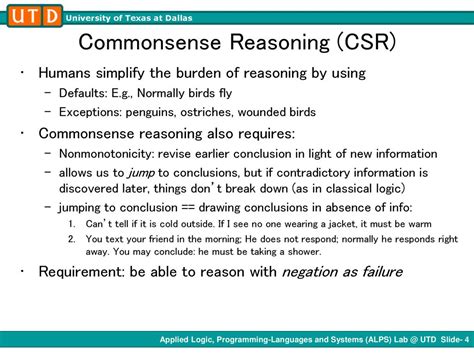 Automating Common Sense Reasoning - ppt download