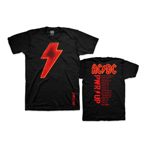 Acdc Pwr Up Tour Eu 2024 Black T Shirt Acdc
