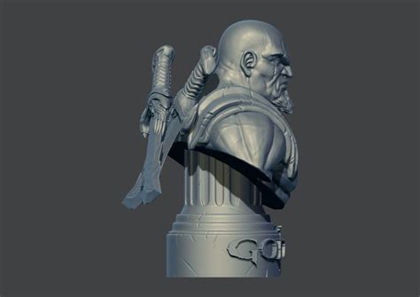 Kratos Bust Fan Art Version 02 Free 3d Model 3d Printable Cgtrader