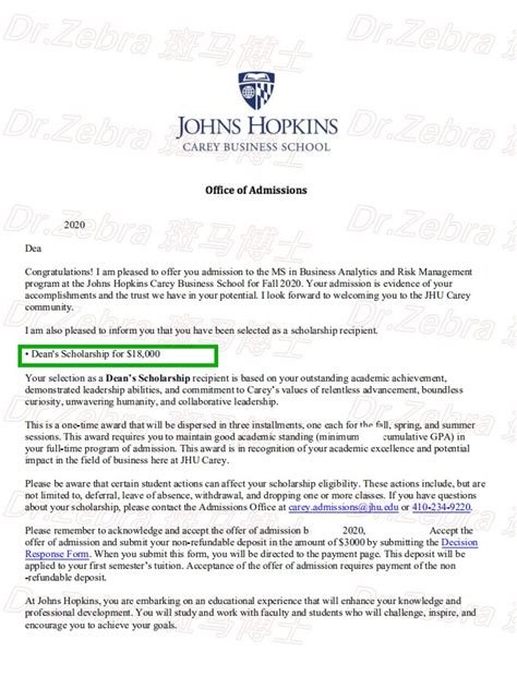 【斑马博士捷报】johns Hopkins University（jhu）ms In Business Analytics And Risk