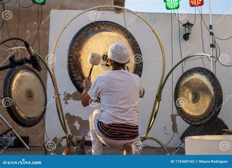 Cosmic Gong Bath Sound Journey Band Performing On Music Festival