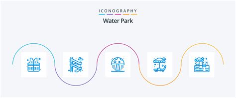 Water Park Blue 5 Icon Pack Including Mushroom Swimming Water