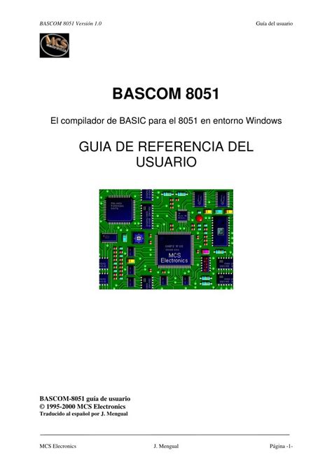 Pdf De Programación Bascom 8051 Guía De Referencia Del Usuario