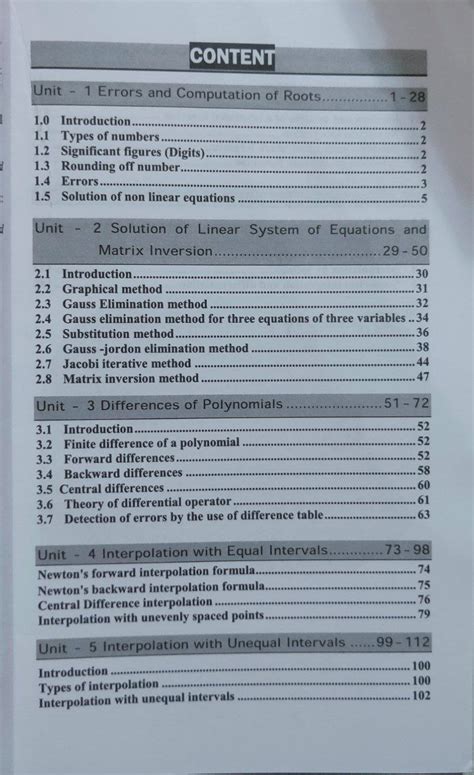 Campus Book Unit I Errors And Computation Of Roots Numerical