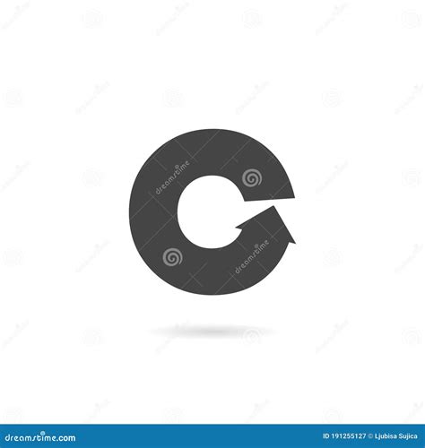 C Letter Arrow Logo Element With Shadow Stock Vector Illustration Of Communication Alphabet