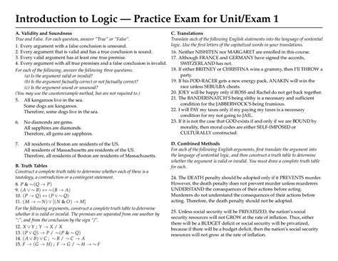 Introduction To Logic Practice Questions For Exam 1 Phil 110 Docsity
