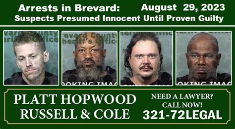 Arrests In Brevard County August 29 2023 Suspects Presumed Innocent