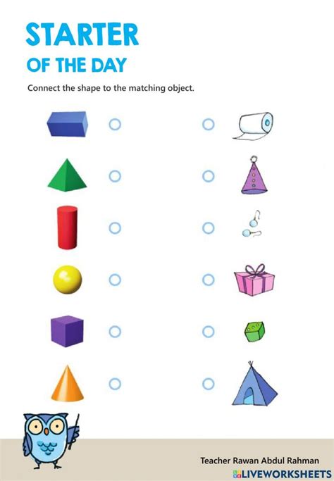 3d Shapes Interactive Worksheet For Grade 3
