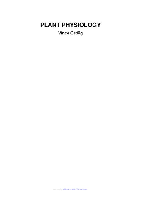 Pdf Plant Physiology