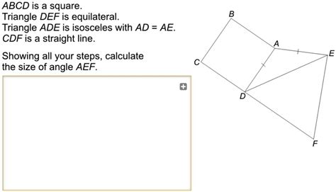 SOLVED ABCD Is A Square Triangle DEF Is Equilateral Triangle ADE Is
