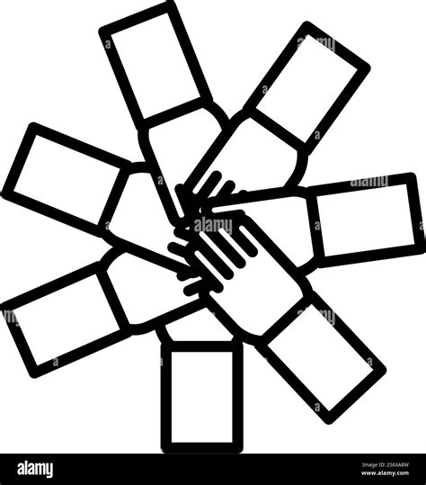 Unity And Teamwork Icon Bold Outline Design With Editable Stroke Width