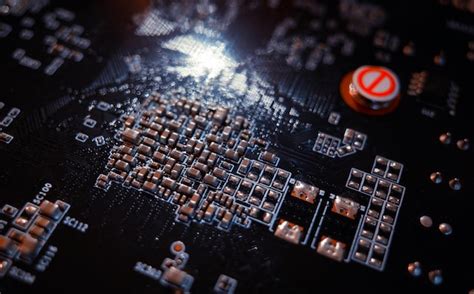 Placa De Circuito De Gpu Pcb Em Detalhes De Fundo Foto Premium