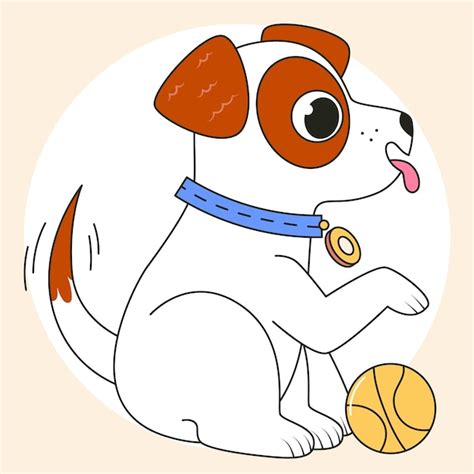 손으로 그린 만화 강아지 그림 무료 벡터