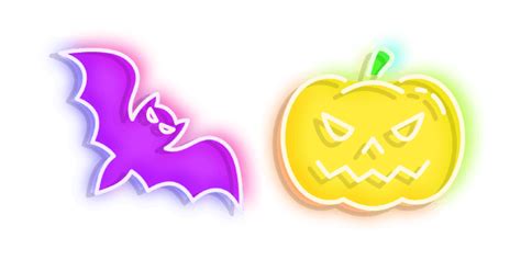 Neon Bat And Jack O Lantern Cursor Custom Cursor