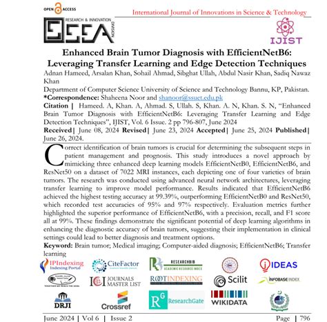 Pdf Enhanced Brain Tumor Diagnosis With Efficientnetb6 Leveraging Transfer Learning And Edge
