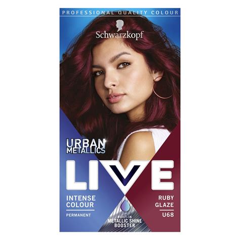 Schwarzkopf Live Intense Urban Metallics Permanent Hair Dye U68 Ruby Glaze