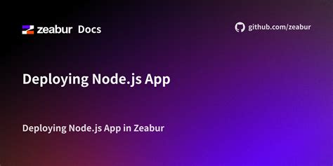Deploying Node.js App - Zeabur